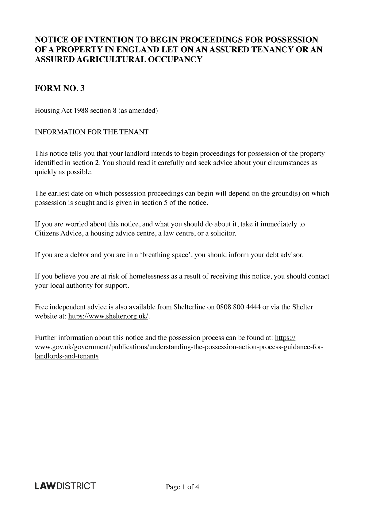 Standard Eviction Notice Template Legal Notice To Tenant To Vacate