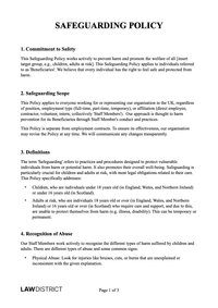 Free Safeguarding Policy Template (UK) | PDF & Word | Lawdistrict