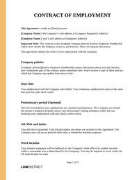 Employment Contract Template (UK) | PDF & Word | Lawdistrict